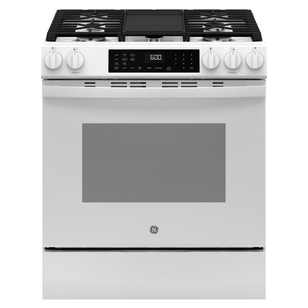 GE Appliances GE 30" Slide-In Front-Control Convection Gas Range ...