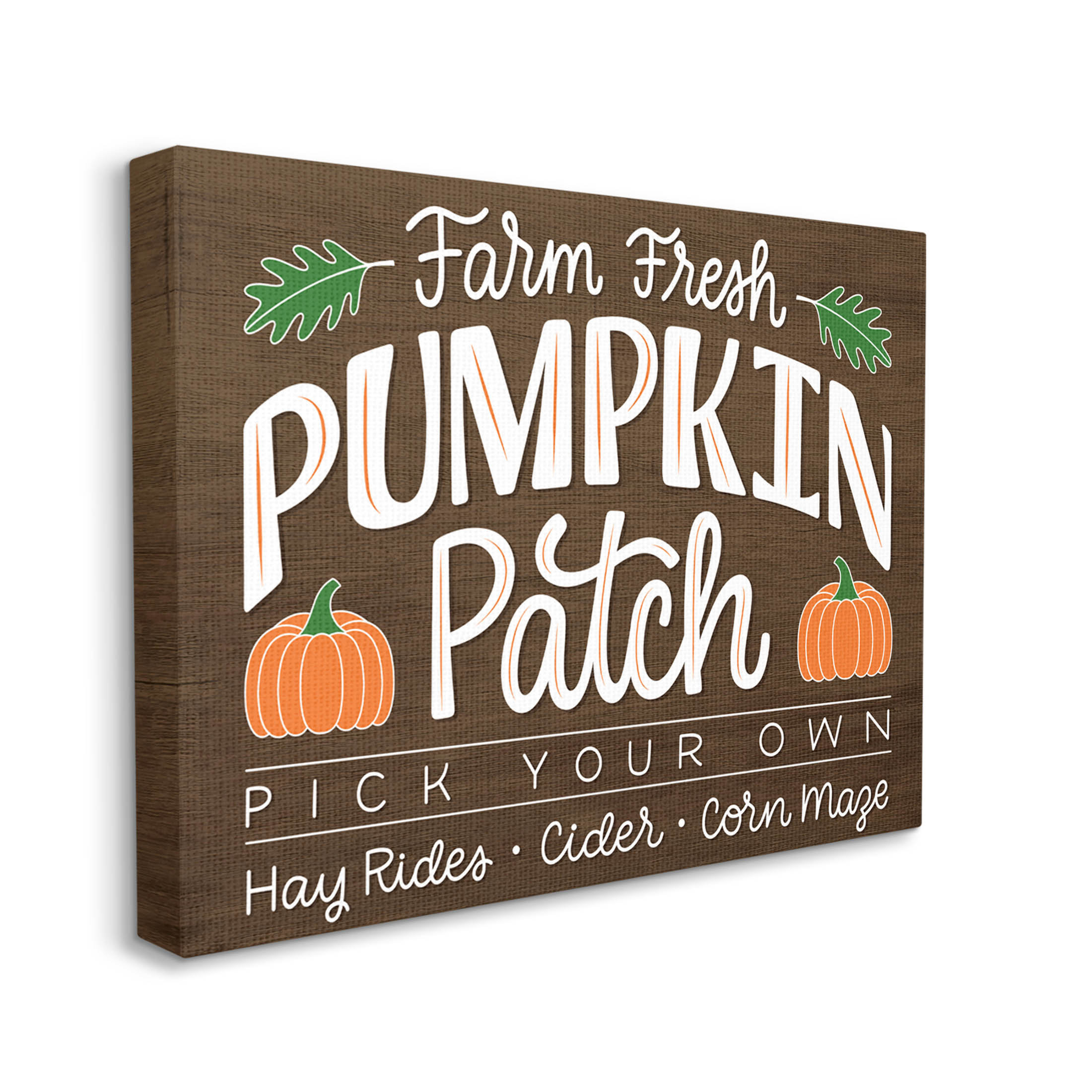 Stupell Industries Farm Fresh Pumpkin Patch Sign Canvas Wall Art By ...