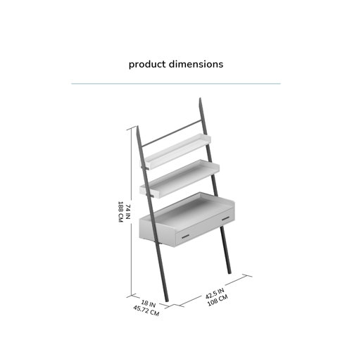 AllModern Innes Solid Wood Top Metal Base Leaning / Ladder Desk ...