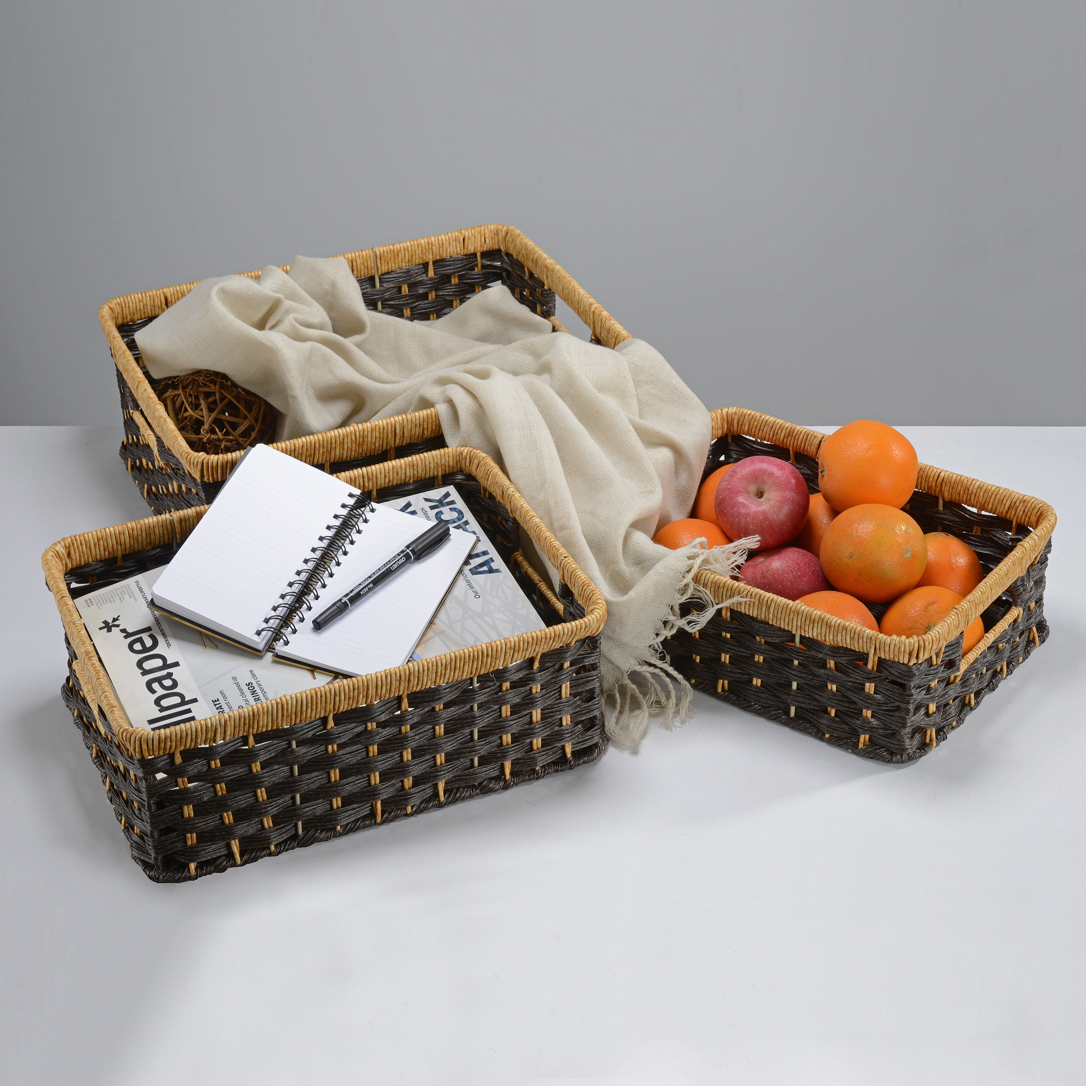 Ophelia & Co. Handmade Synthetic Rattan Nesting Storage Basket with ...