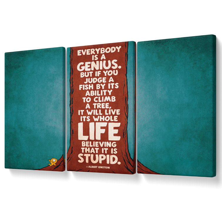 Happy Larry Motivational Quote Albert Einstein Everybody Is a Genius ...