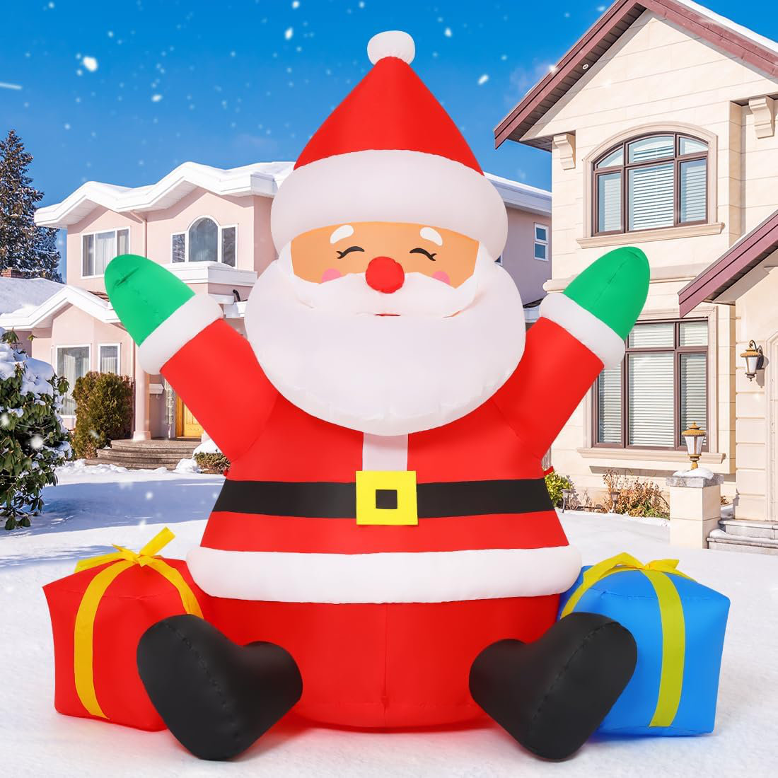 The Holiday Aisle® Christmas Inflatable 5 FT Sitting Santa Clause ...