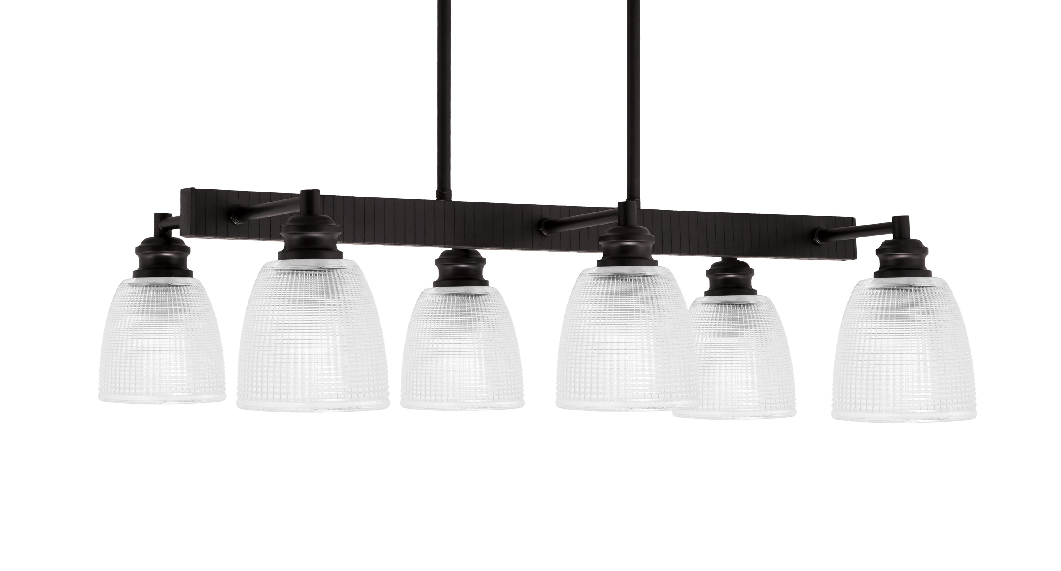 Toltec Lighting Edge 6 Light Bar Shown With 5" Clear Ribbed Glass | Wayfair