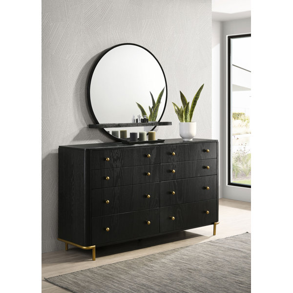 Everly Quinn Kamarion 8 - Drawer Dresser with Mirror & Reviews | Wayfair