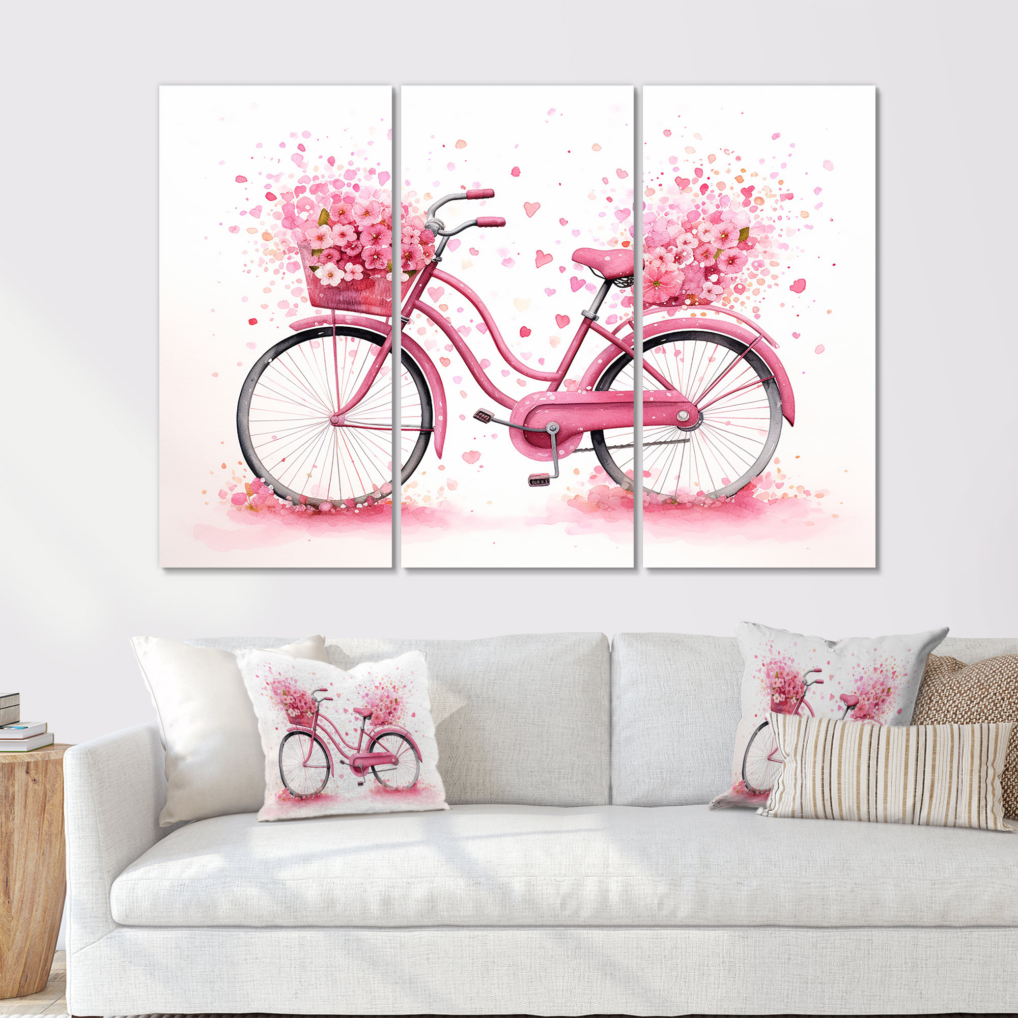 Lark Manor™ Candy Cruise Pink Bicycle - Bicycle Wall Decor Set | Wayfair