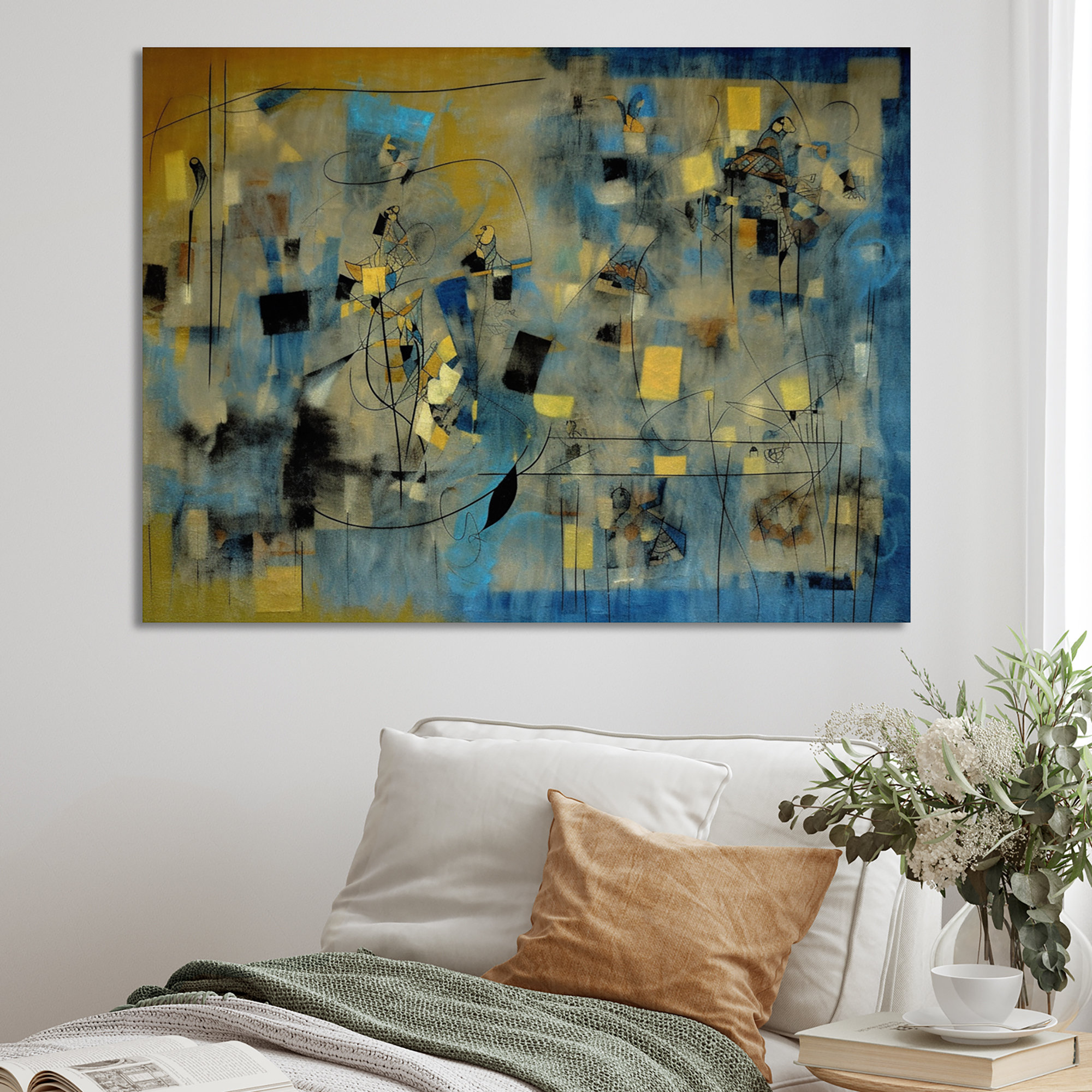 Design Art Retro Southern Sunset Abstract Expressionism On Canvas Print ...