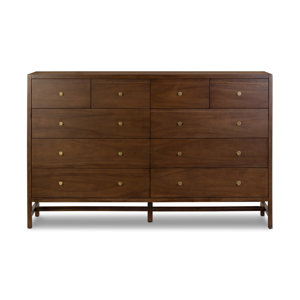 Four Hands Sullivan 10 Drawer Dresser in Saddle Tan & Reviews | Perigold