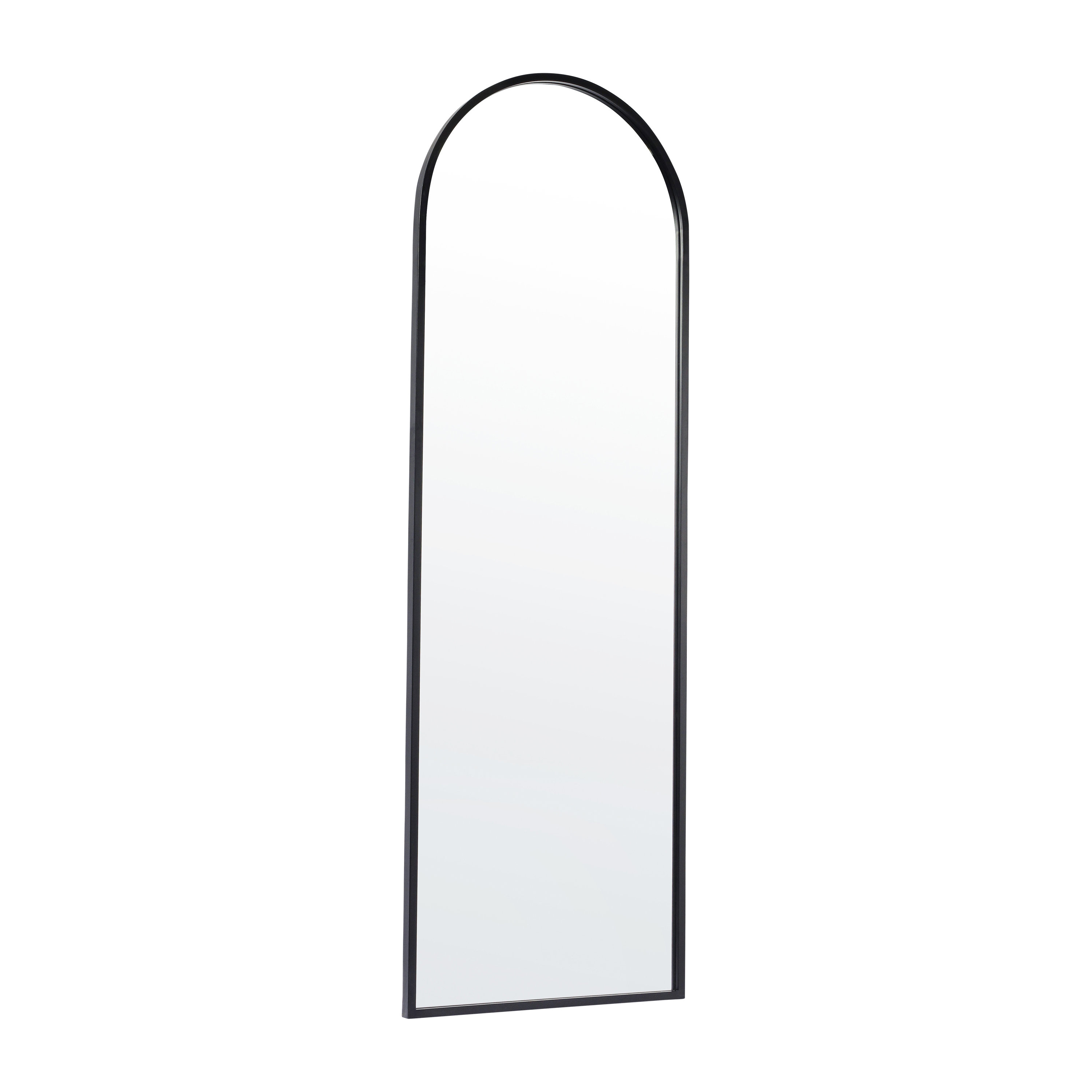 Ebern Designs Mila Wall Mount Arched Mirror with Slim Metal Frame ...