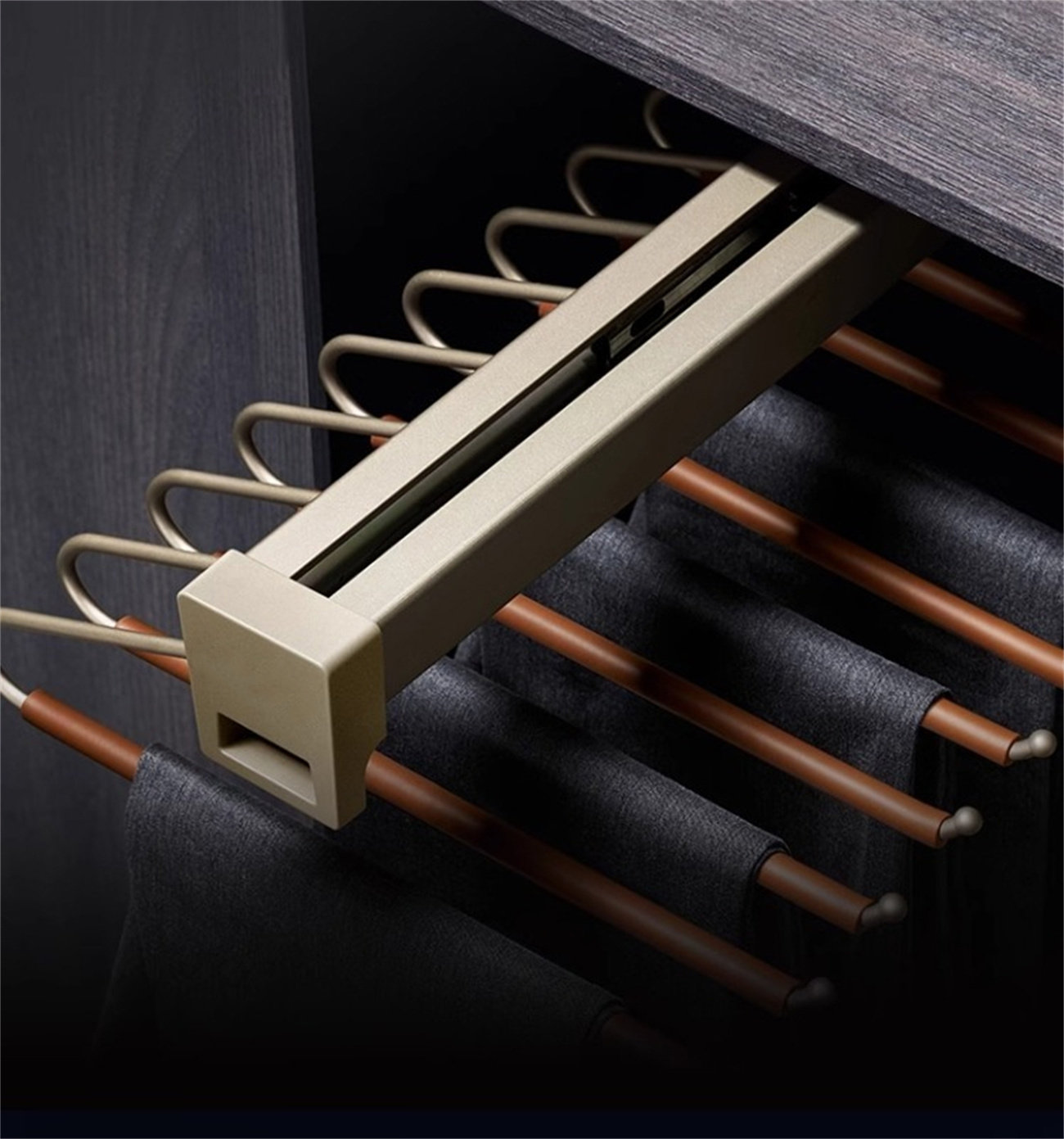 Thrones Designs Skyhanger Top-Mounted Single-Row Retractable Pants Rack ...