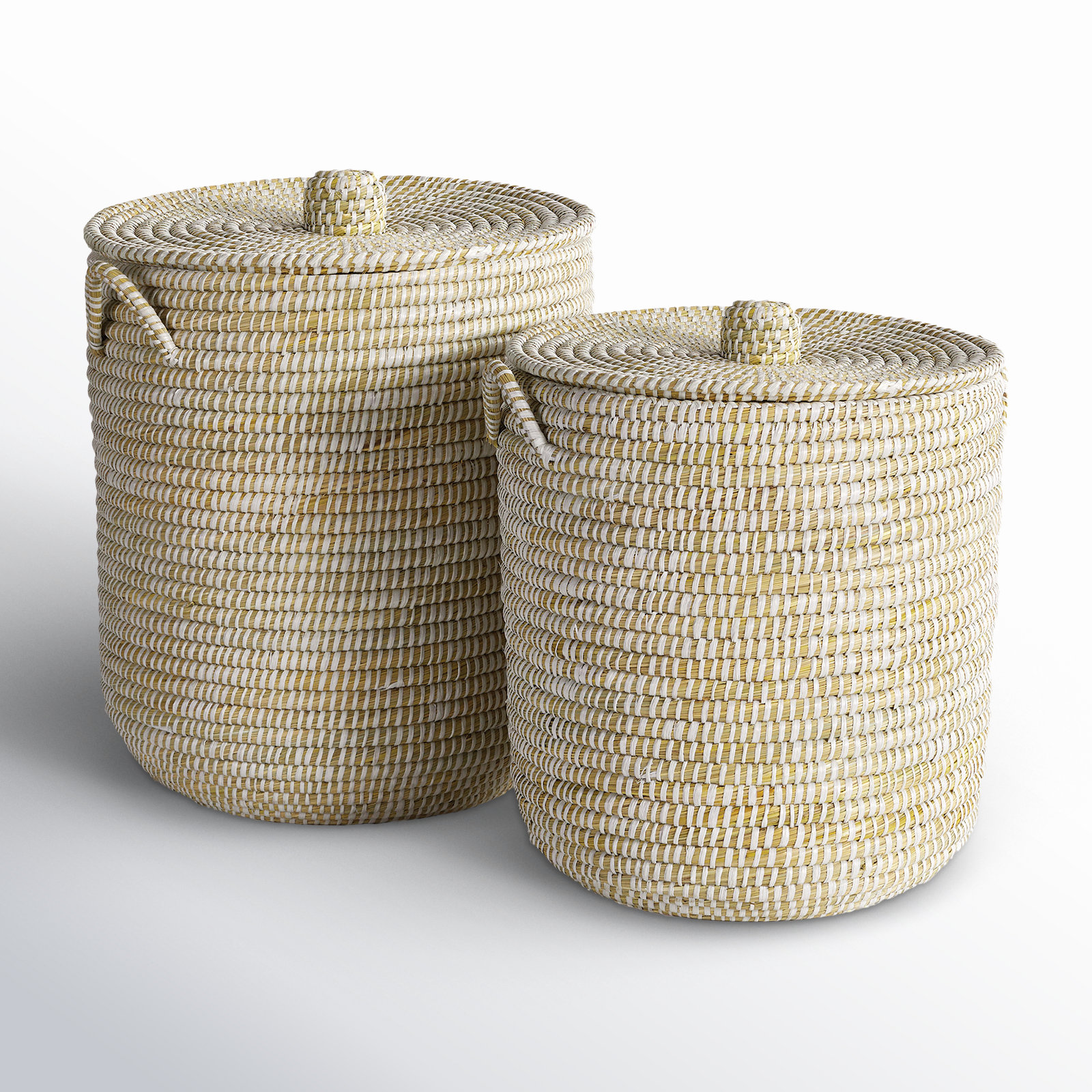 Birch Lane™ Vira Rivergrass Hamper Baskts W/ Lids & Reviews | Birch Lane