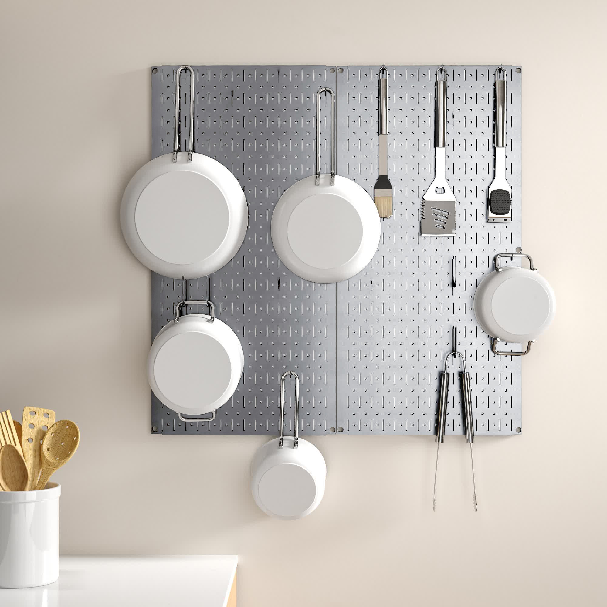 Prep & Savour Steel Rectangle Wall Mounted Pot Rack & Reviews - Wayfair ...