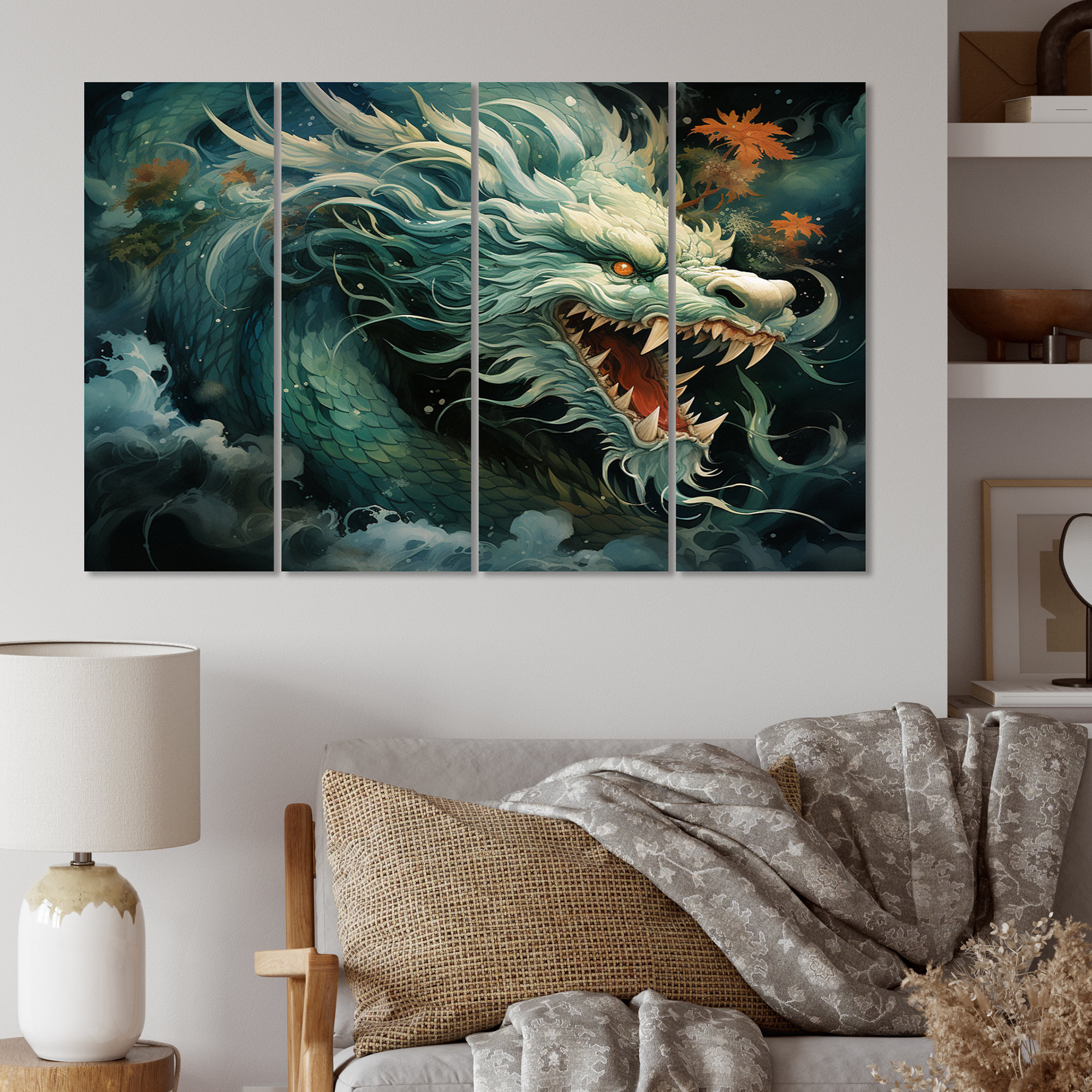 Trinx China Art Jade Dragon I - Chinese Metal Wall Decor Set | Wayfair