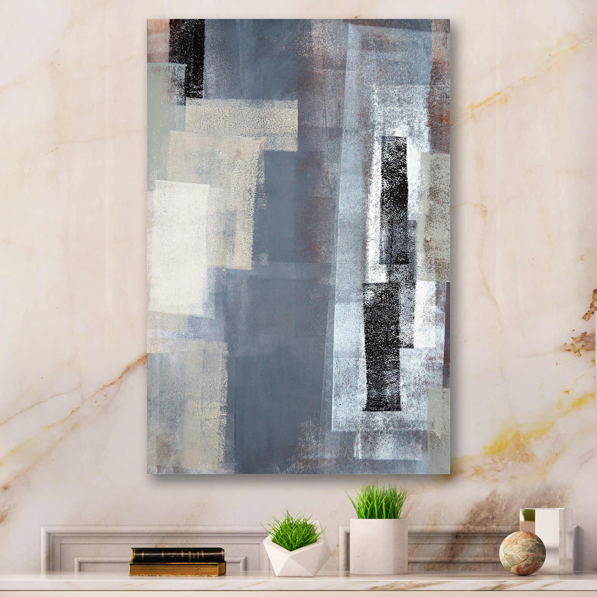 17 Stories Brown Meets Gray Abstract Art IV - Wrapped Canvas Print ...