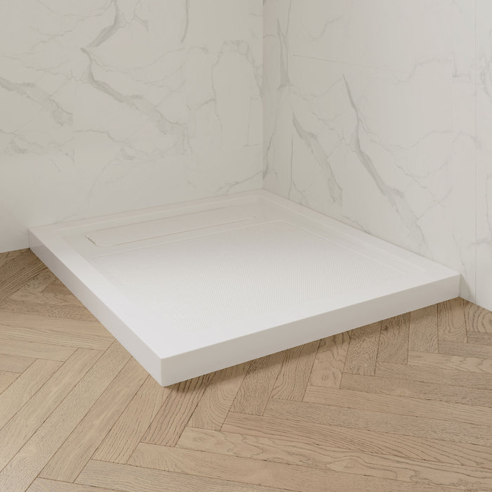 OVE Decors 40" x 36" Rectangle Shower Base Pan, White Acrylic, Hidden ...