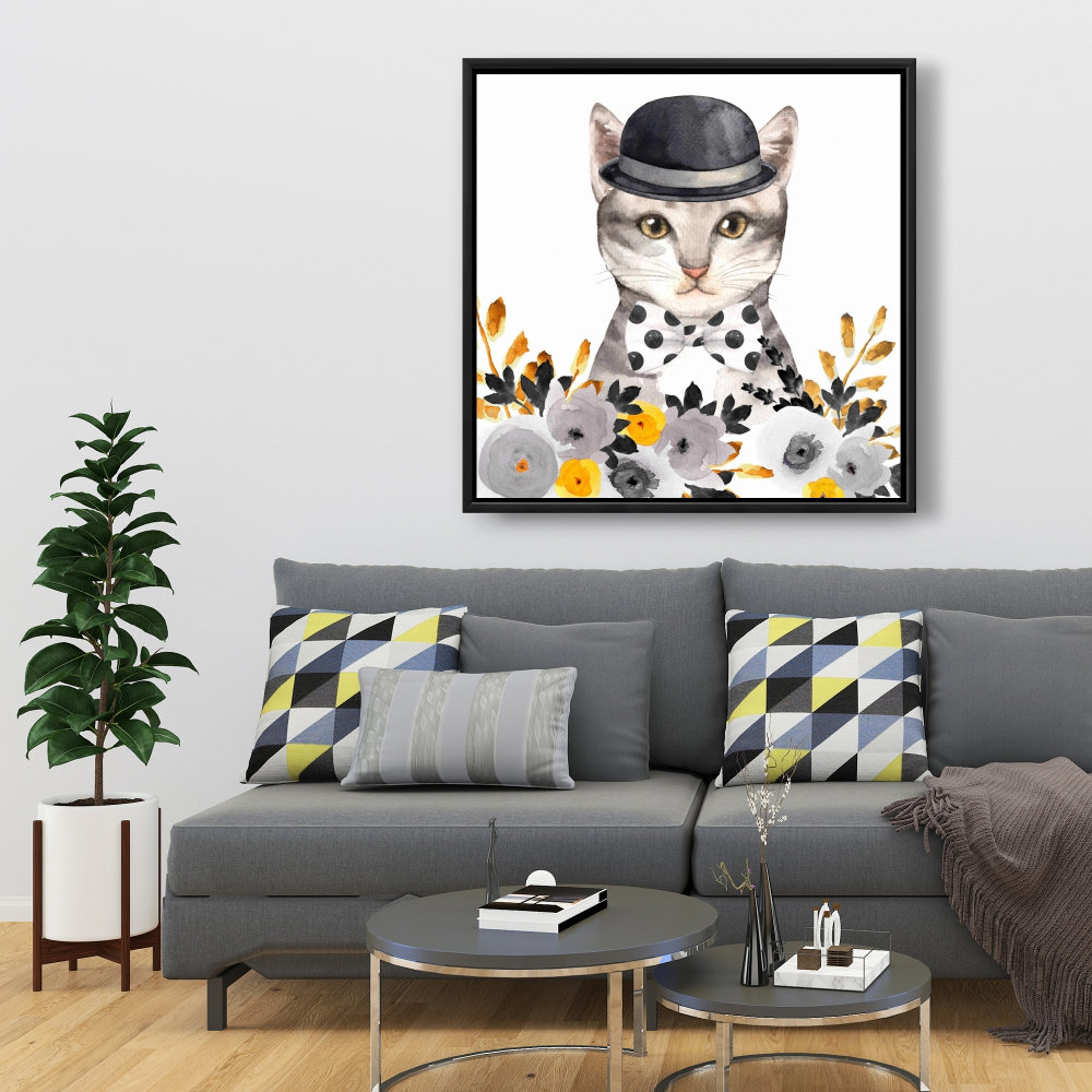 Begin Edition International Inc. " Chic Cat " on Canvas | Wayfair