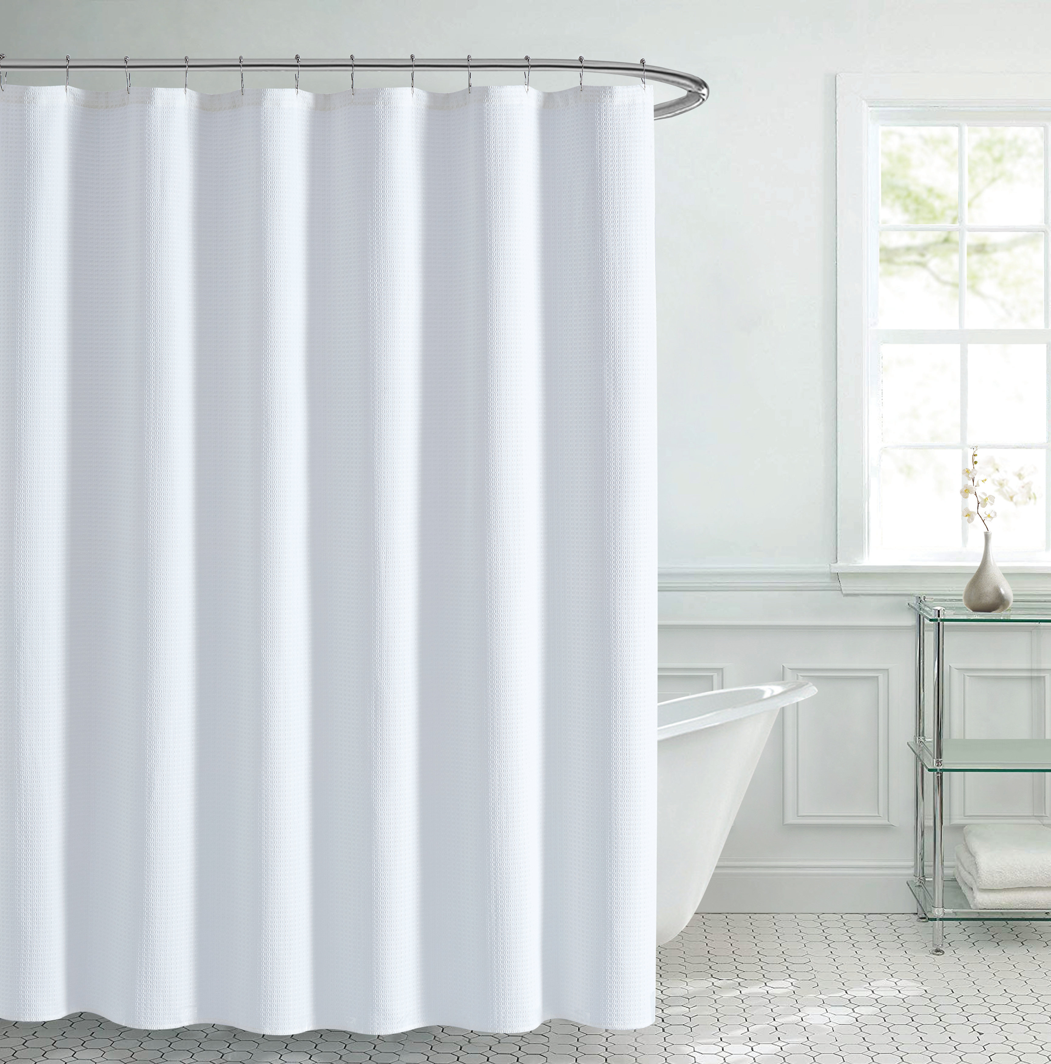 Laura Ashley Solid Color Single Shower Curtain Hooks And Reviews Wayfair