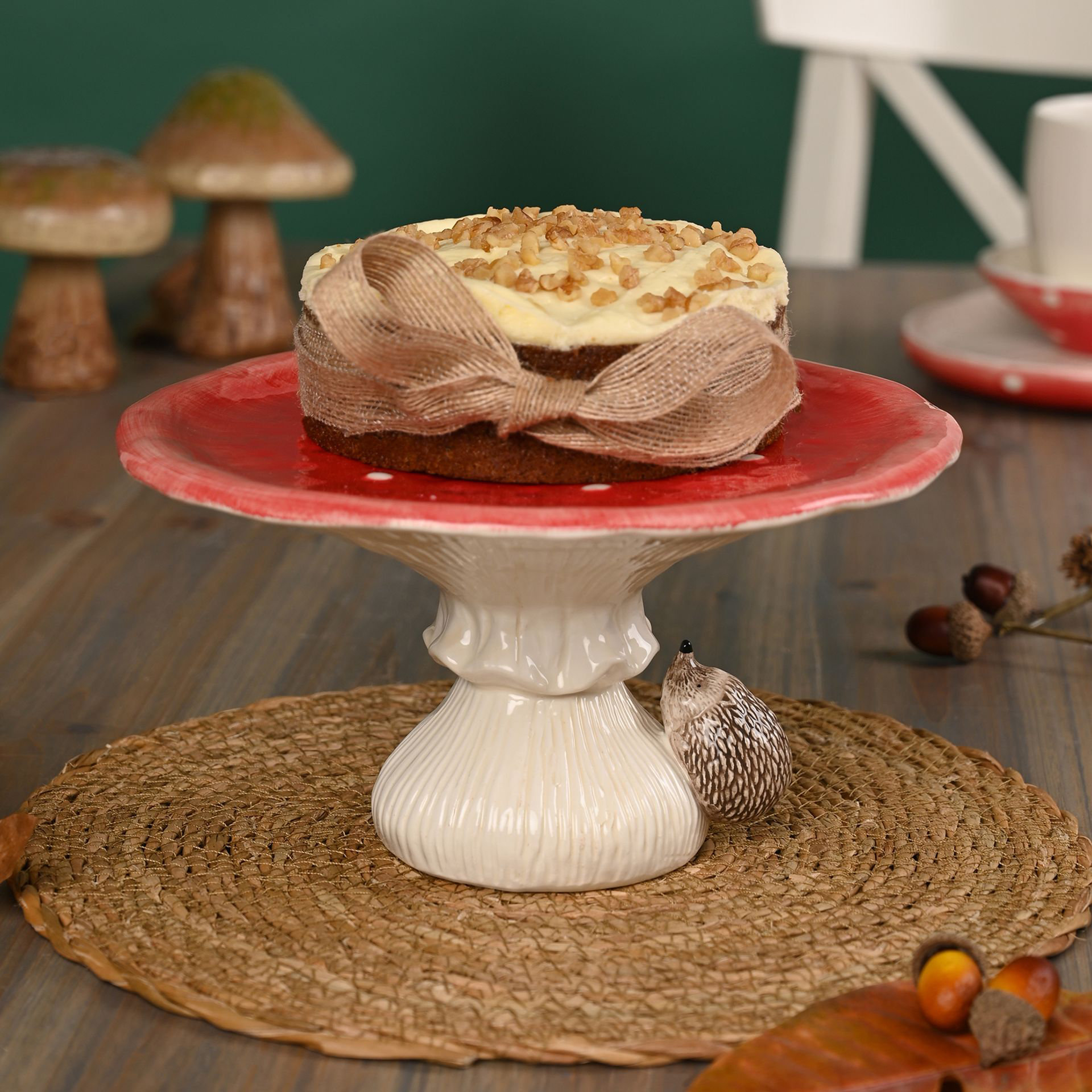 Symple Stuff Toadstool & Hedgehog Cake Stand | Wayfair.co.uk