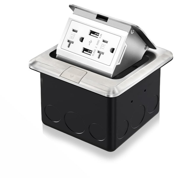 afoxsos Vagueior 1-Pack Recessed Floor Outlet Kit – Stainless Steel ...