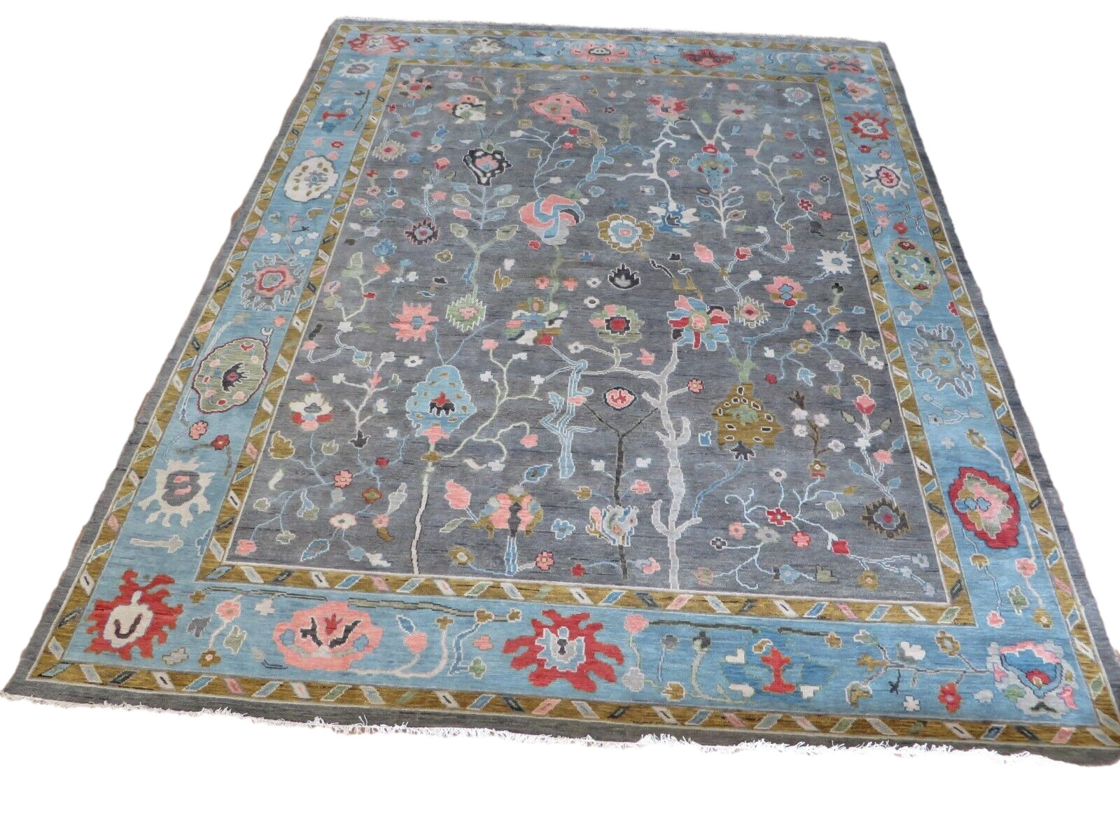 Oriental Rug Galaxy One-of-a-Kind 11'10" x 15' Area Rug in Gray | Wayfair