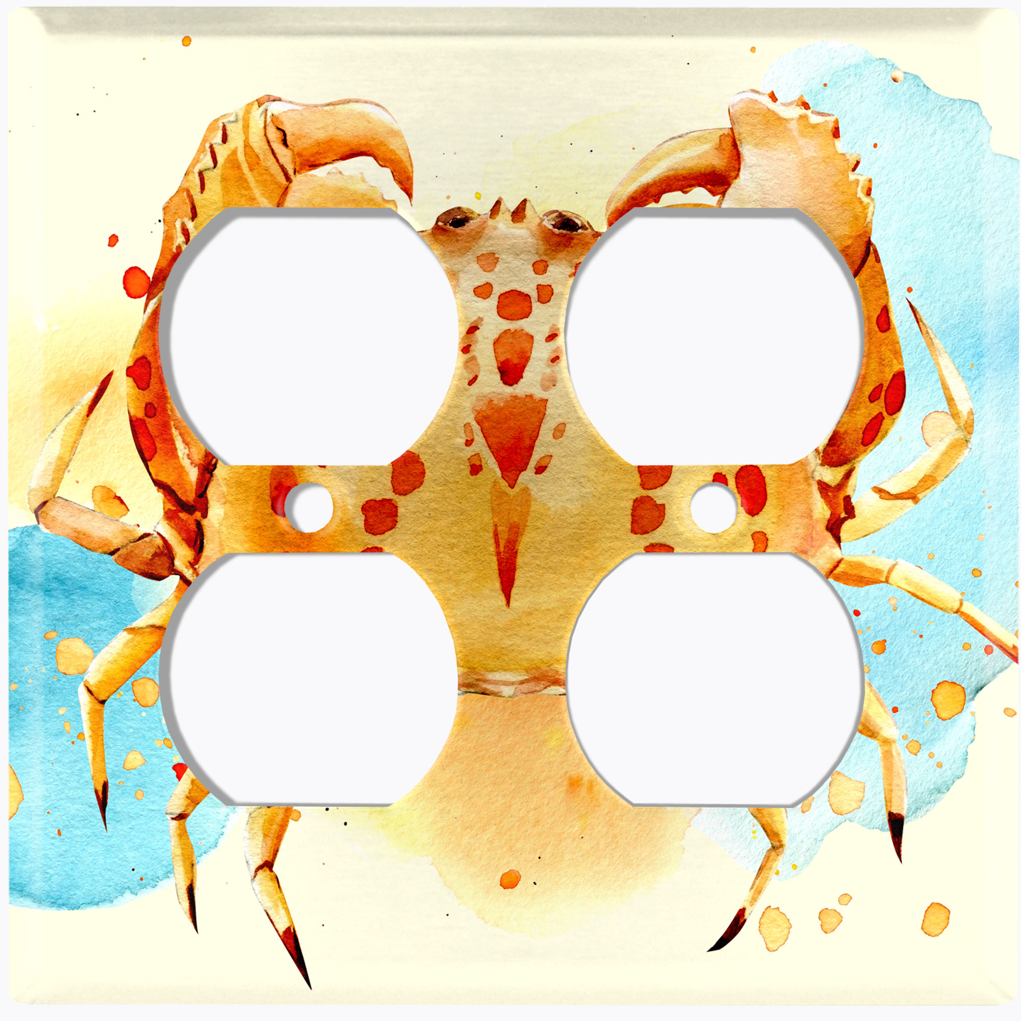 WorldAcc Metal Light Switch Plate Outlet Cover (Sea Crab Sand Beach ...