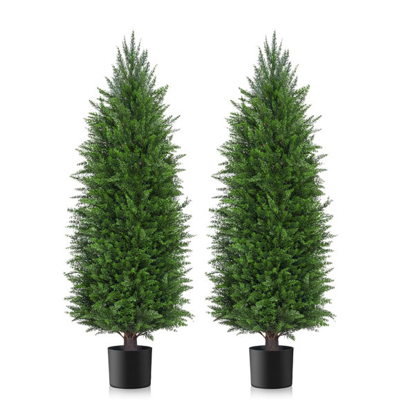 Primrue Faux Pine Trees ,Fake Shrubs Evergreen For Front Porch Decor ...