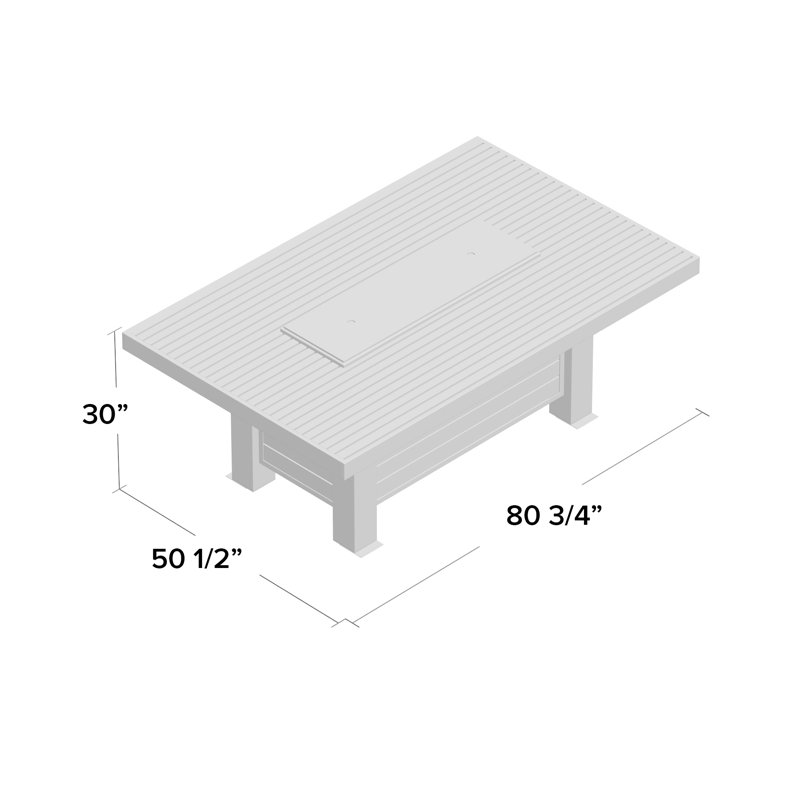 The Outdoor GreatRoom Company Kenwood 50" x 80" Linear Dining Height ...