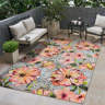 DECOMALL Floral Colorful Design Outdoor Rug Pink/Gray & Reviews | Wayfair