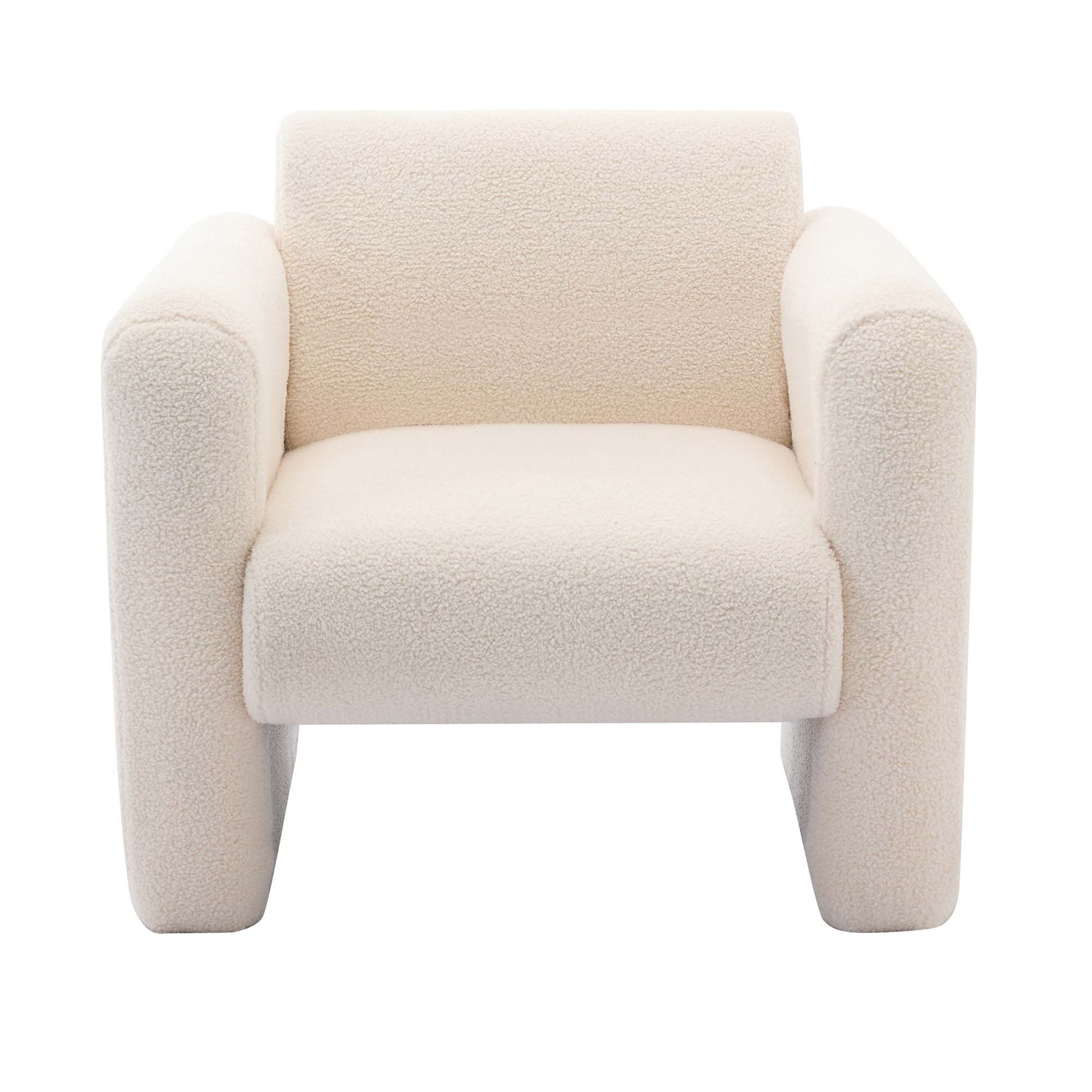 Latitude Run® Modern Accent Chair Lambskin Sherpa Fabric Upholstered ...