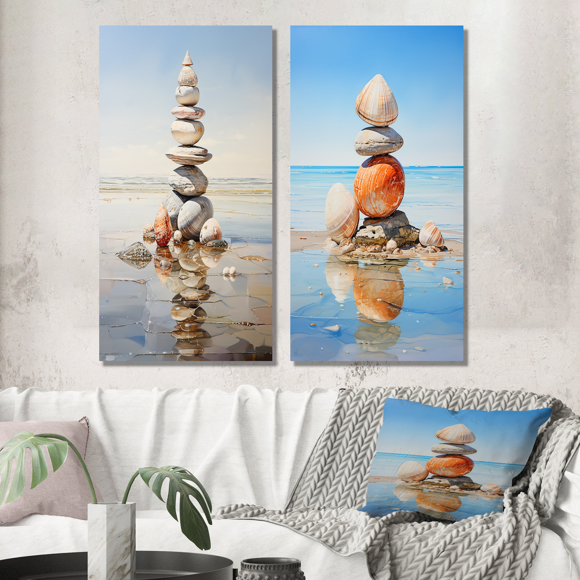 Dovecove Minimalist Beach Shells Tower " Minimalist Beach Shells Tower ...