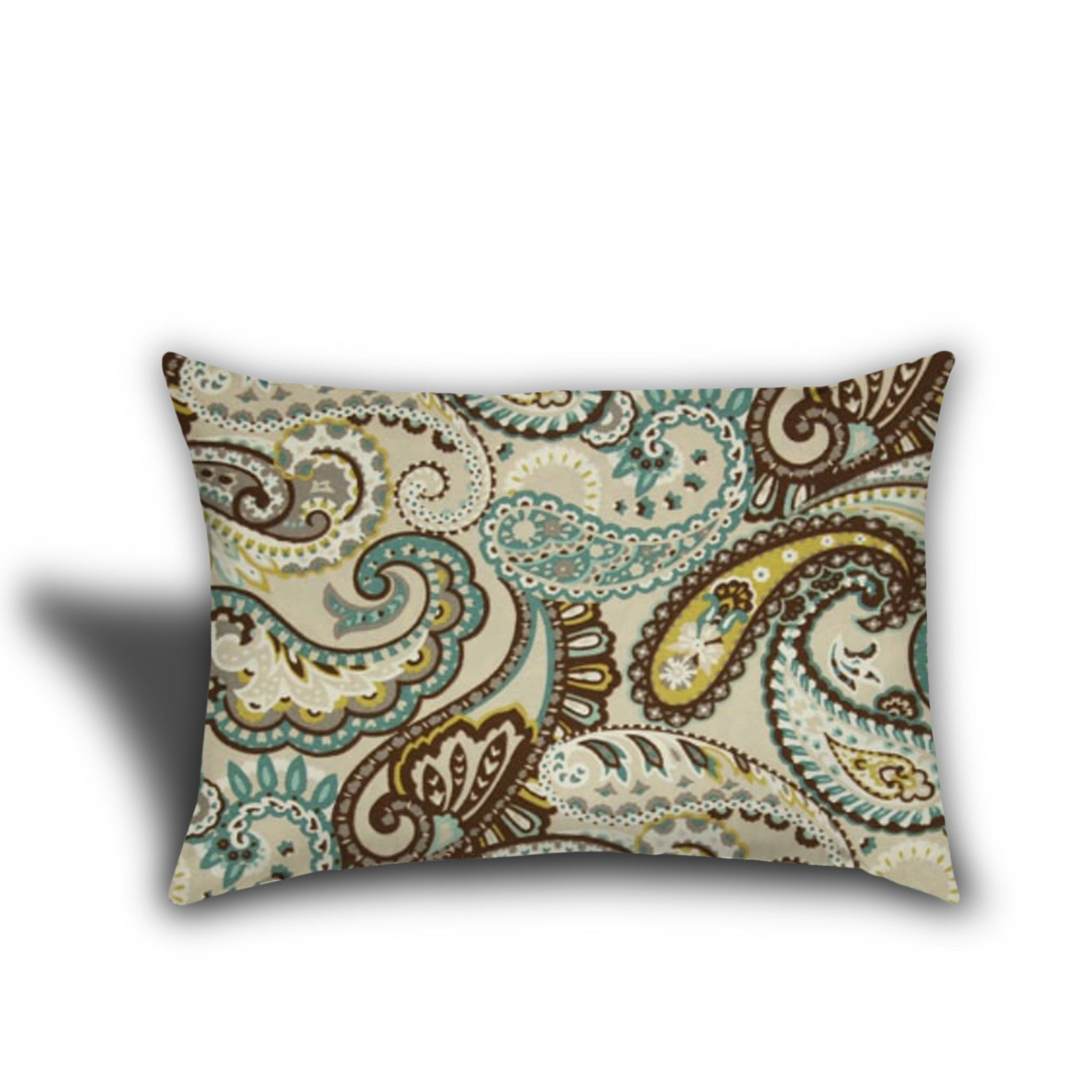 ZeaZu Set Of Three 18" X 18" Brown And Tan Blown Seam Paisley Throw ...
