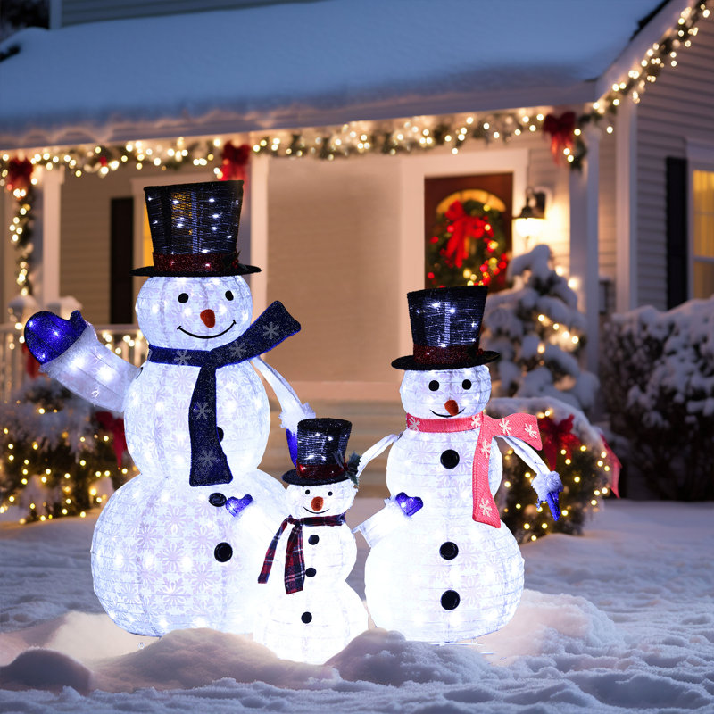 The Holiday Aisle® Snowman Family Lighted Display & Reviews | Wayfair