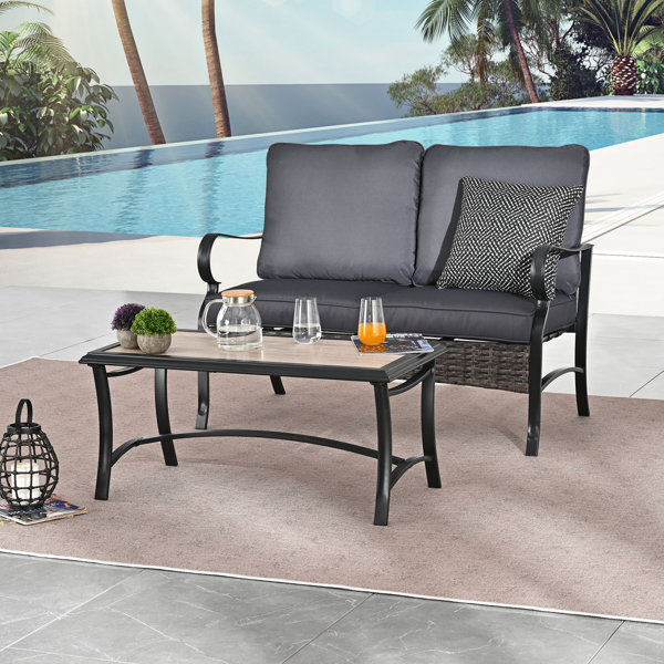 Winston Porter Kaywan Rattan 3 Piece Seating Group with Cushions | Wayfair