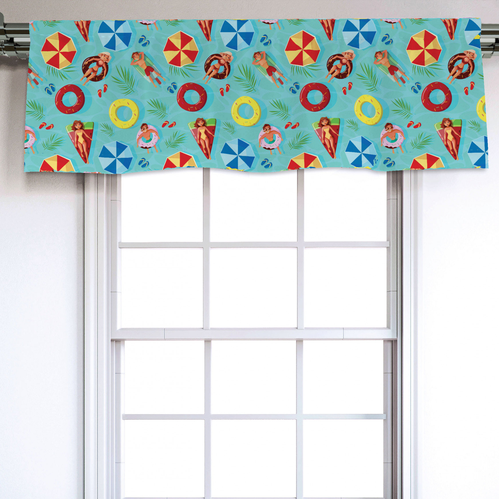 Ambesonne Pool Party 54" Window Valance | Wayfair