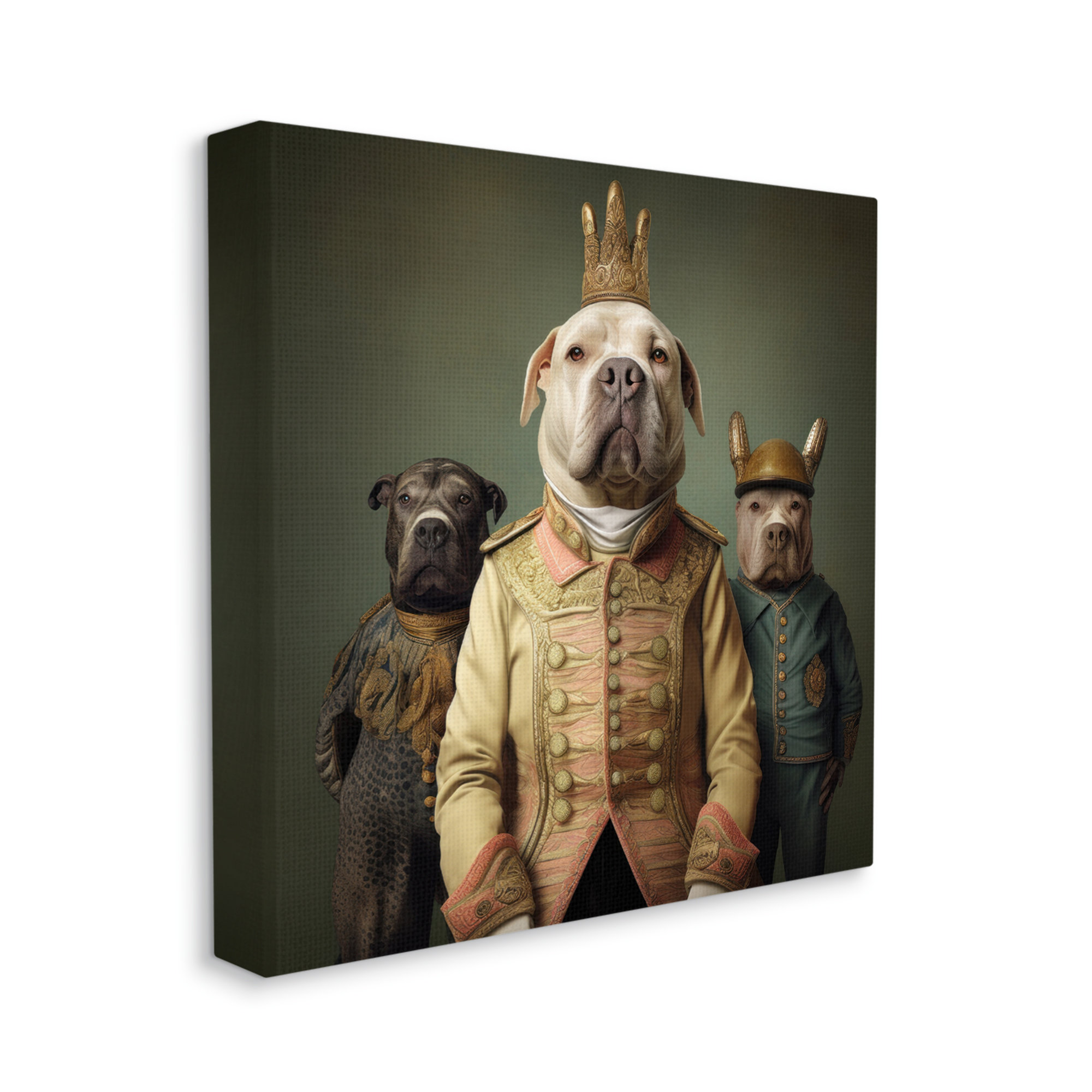 Trinx Dogs Wearing Regal Clothes Canvas Wall Art by Lazar Studio ...