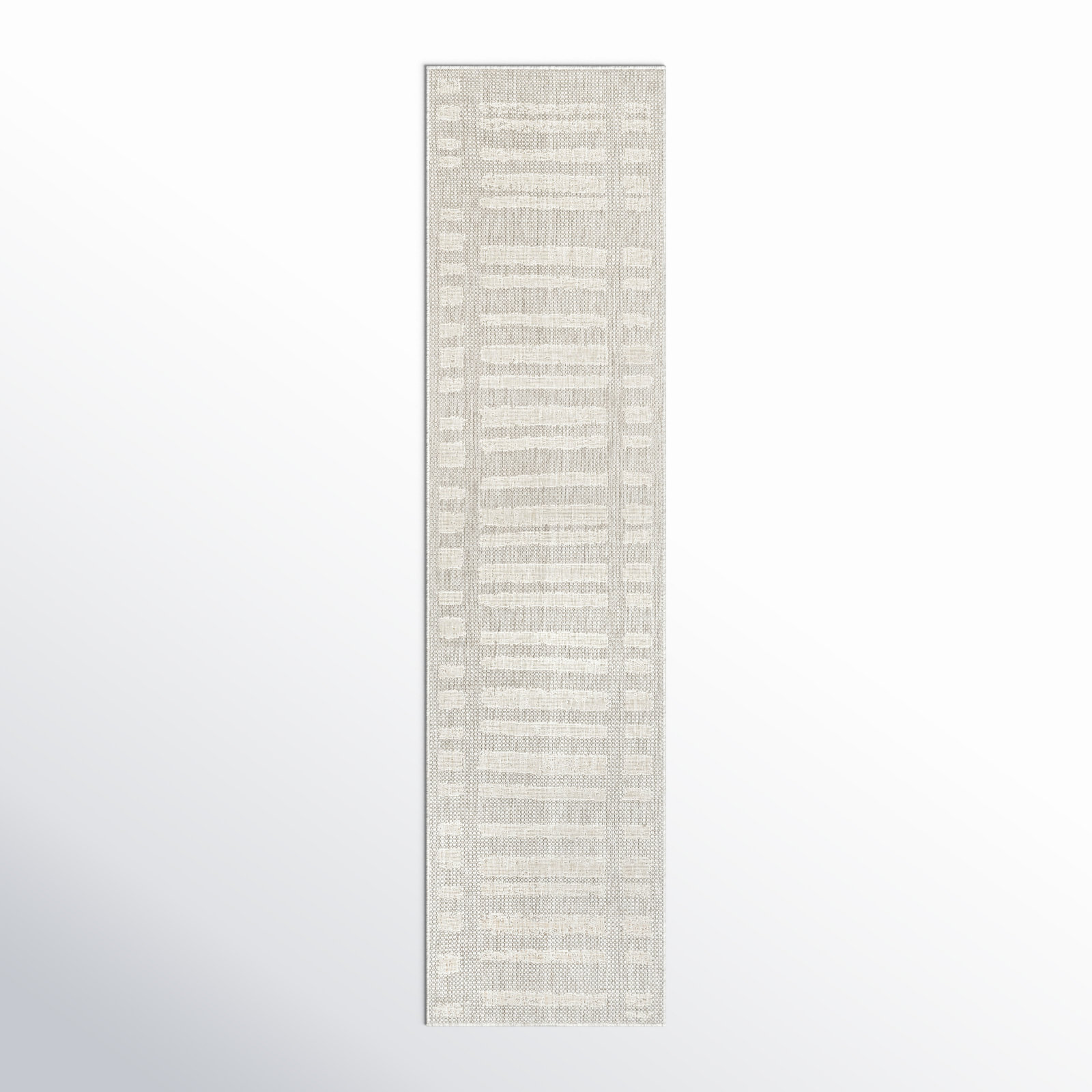 Ebern Designs Eliora Striped Gray/Beige Indoor / Outdoor Area Rug ...