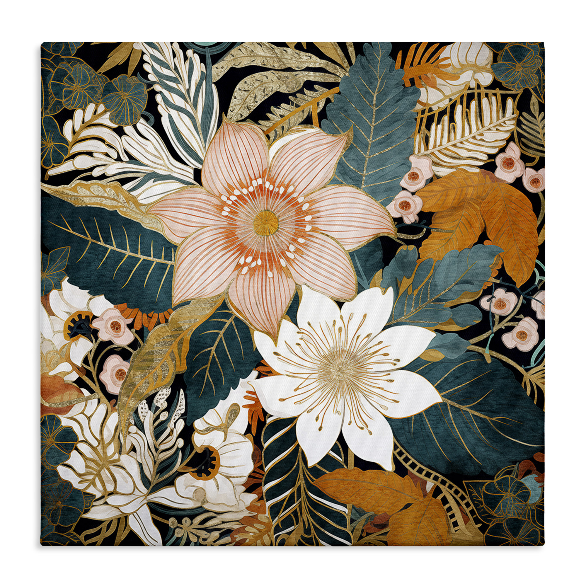 Bay Isle Home™ Boho Flower Pattern Canvas Wall Art by Sasha | Wayfair