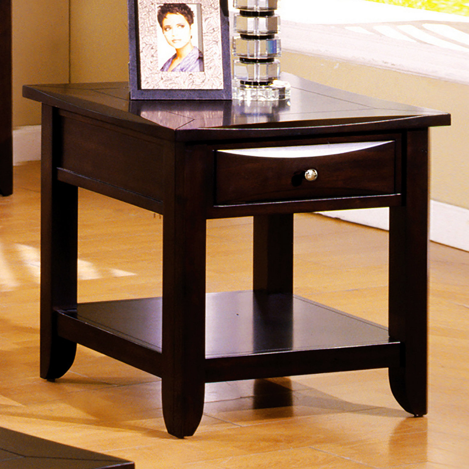 Red Barrel Studio Living Room 1X End Table Open Shelf Drawers Sturdy ...