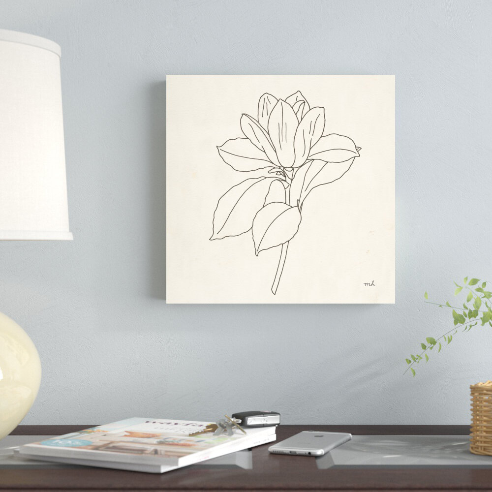 Winston Porter Magnolia Line Drawing by Moira Hershey - Wrapped Canvas ...