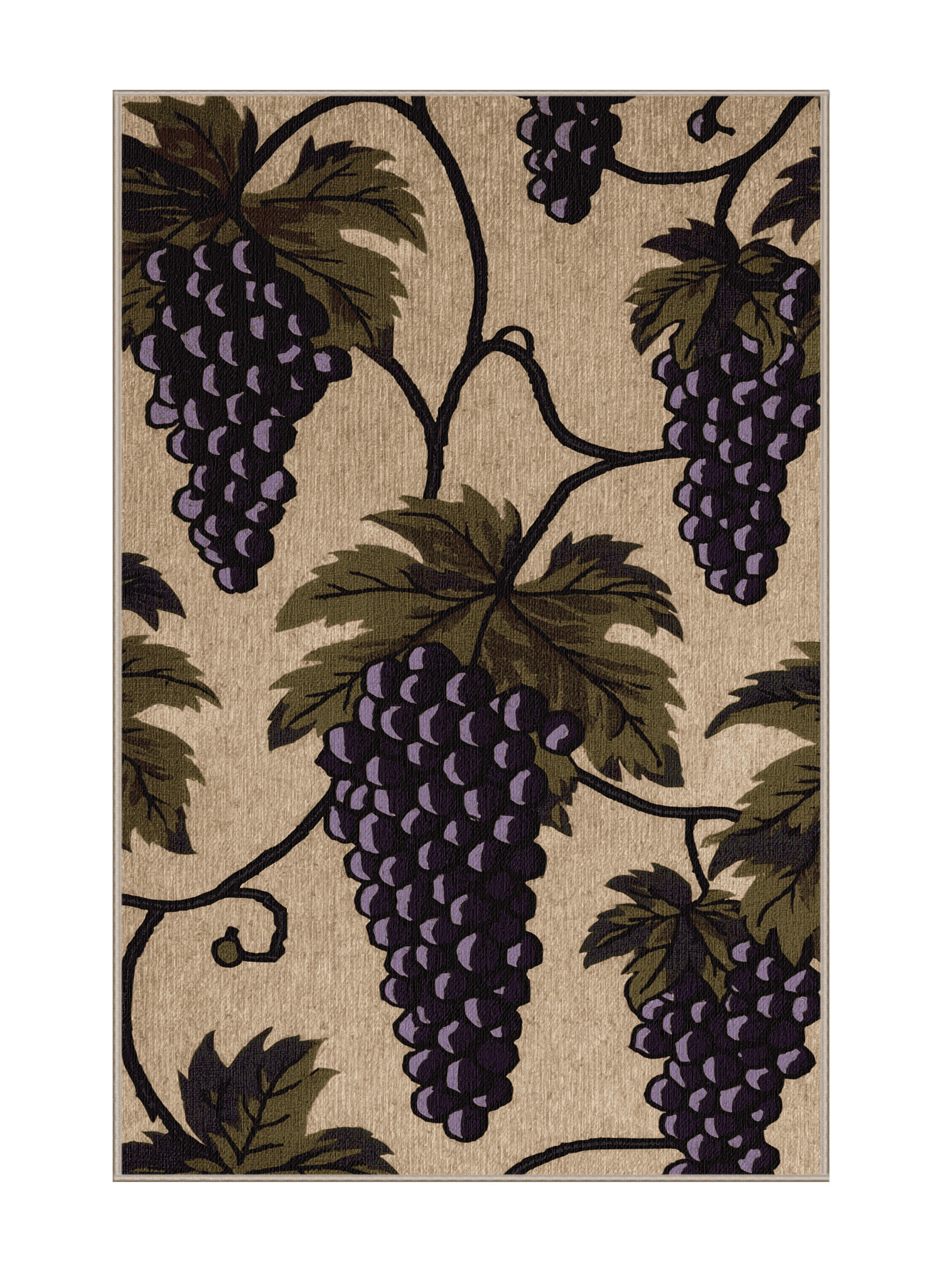 One Allium Way® Washable Grape Concord Fruits Area Rug | Wayfair