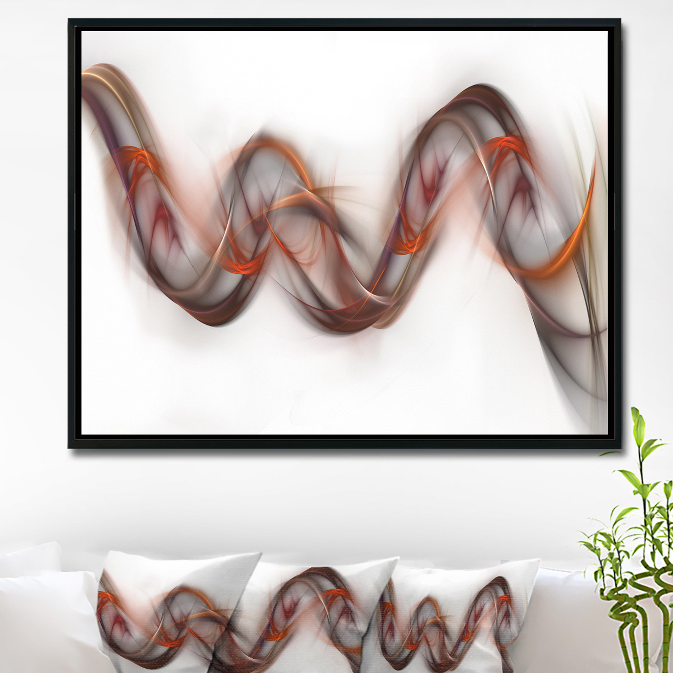 East Urban Home 'Tangled Brown Silver Waves' Framed Graphic Art Print ...