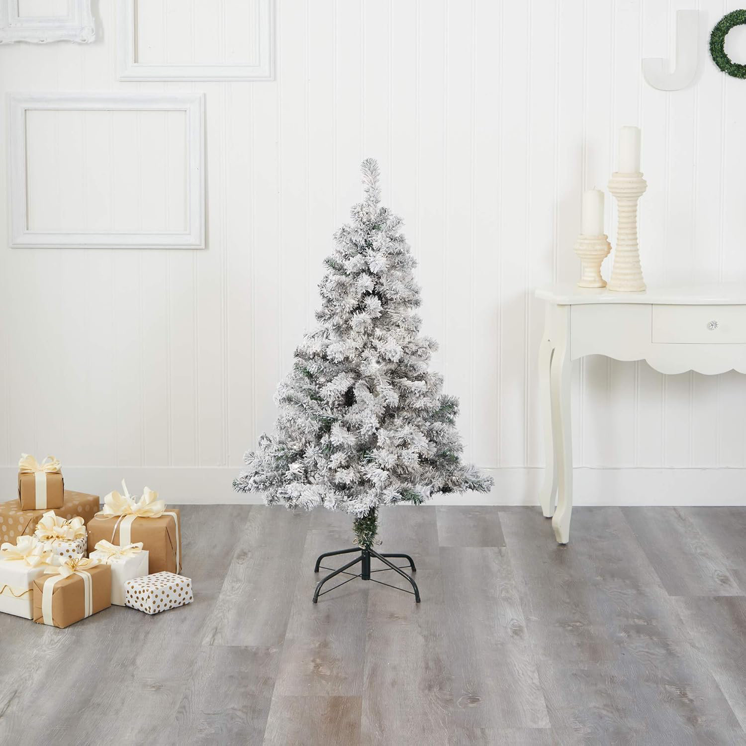 Winston Porter Rock Springs Flocked Spruce Artificial Christmas Tree ...