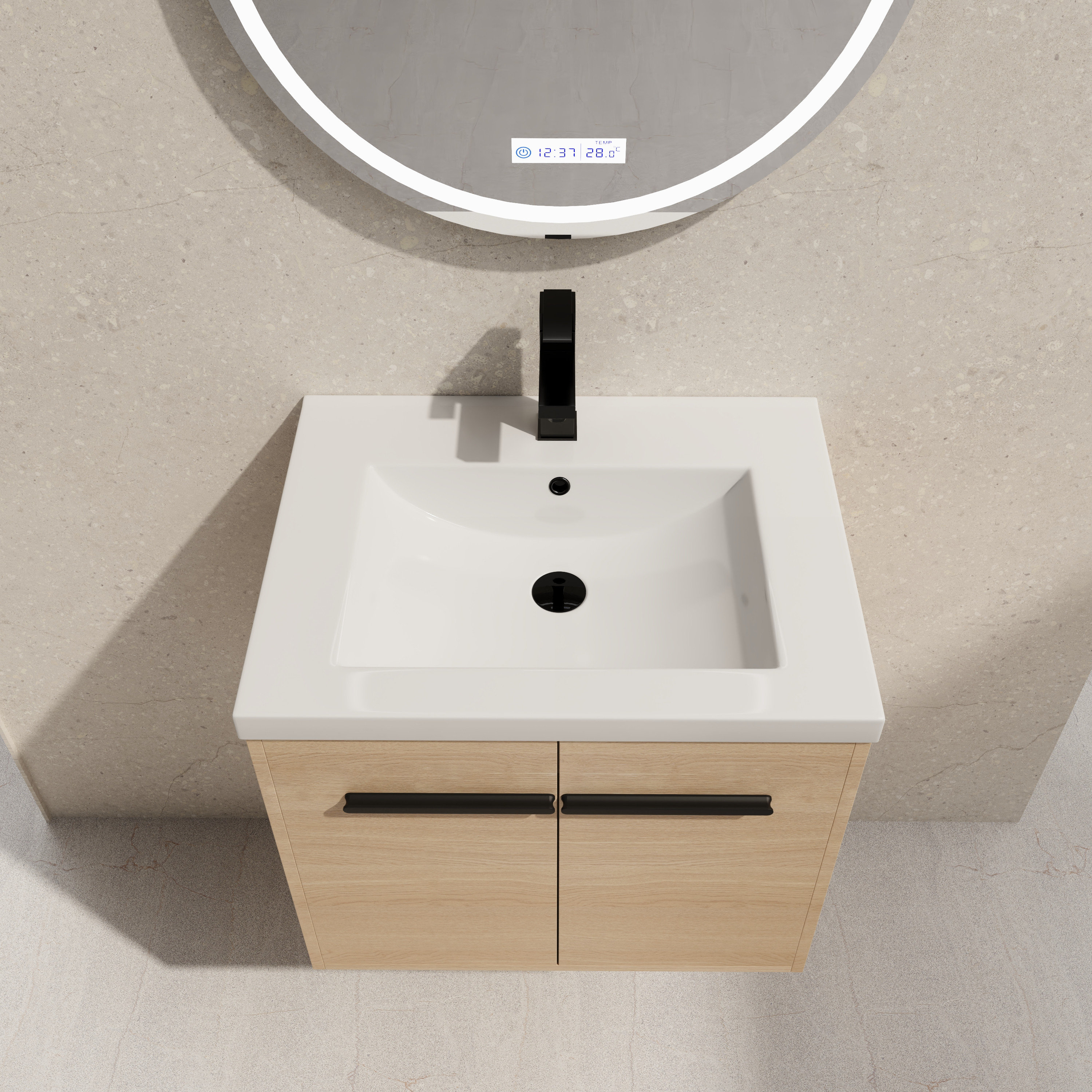 Ebern Designs Dority 18.1'' Oak Rectangular Bathroom Sink with Overflow ...