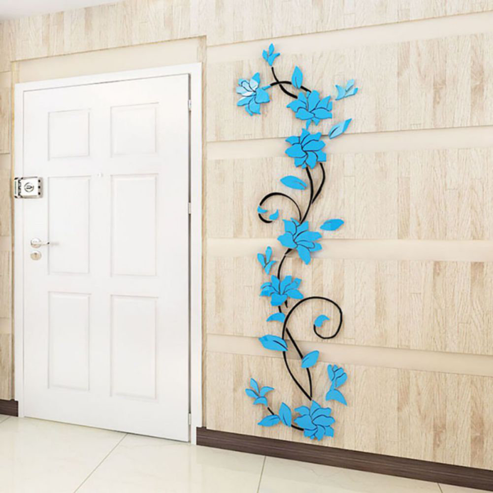 Winston Porter 3D Flower Vine Stickers DIY Removable Acrylic Crystal ...