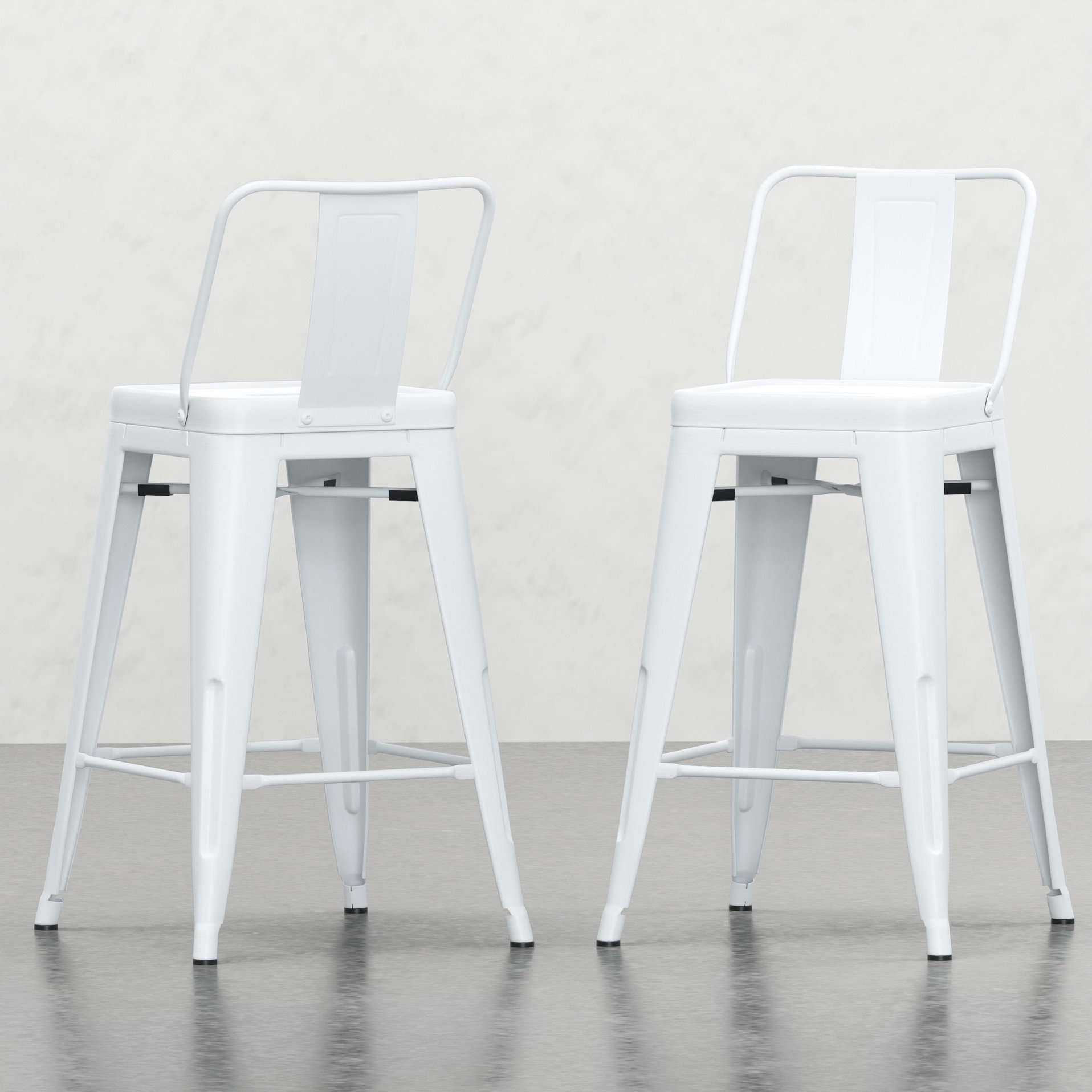 Trent Austin Design® Of 2 24 Inch Metal Counter Height Stools - White ...