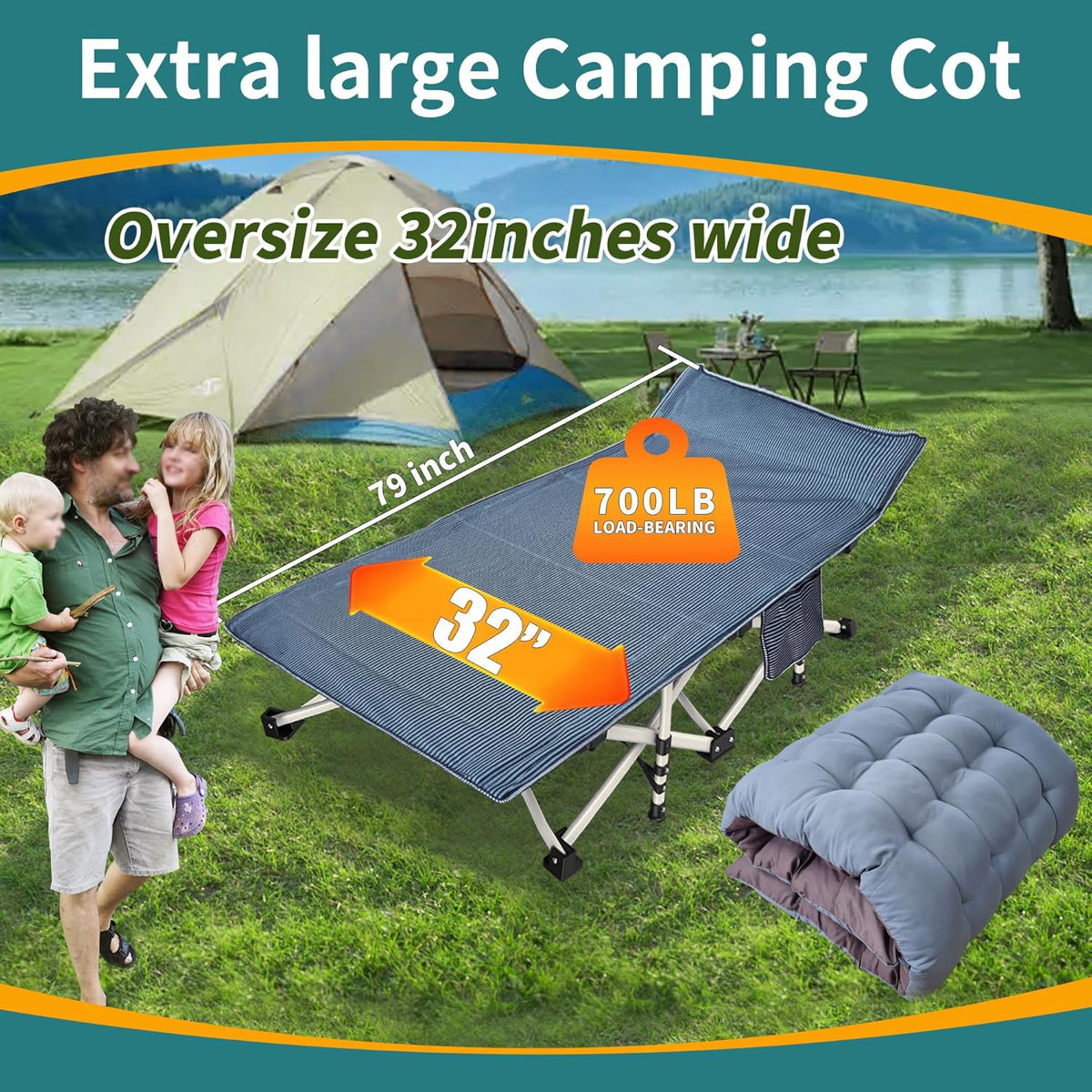 zhejiangyoumanuoguangdiangufenyouxiangongsi 32" Wide Camping Cot with ...