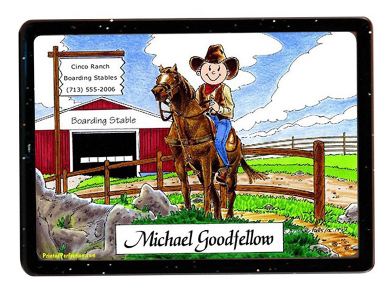 Printed Perfection Personalized Cowboy Acrylic Magnet - Great Gift ...