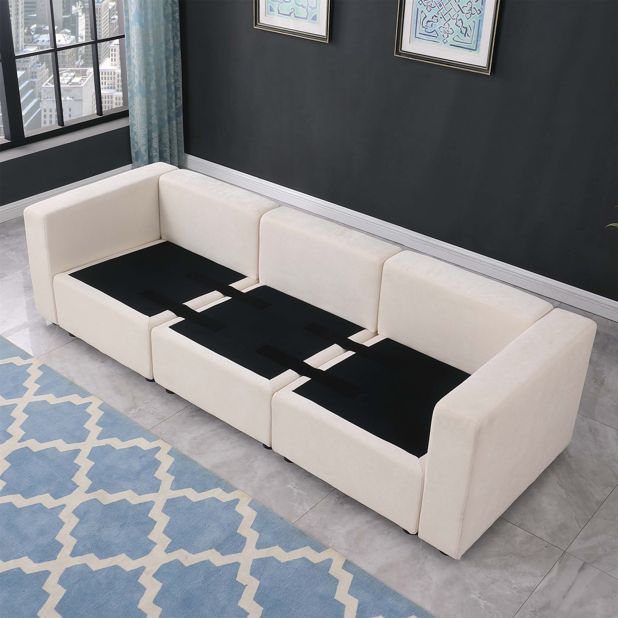 Latitude Run® Versatile Modular 3 Piece Sectional Sofa Set with Armless ...