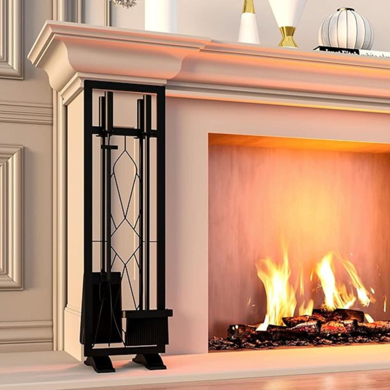 Latitude Run® 5-Piece Fireplace Tools Set with Stand | Wayfair