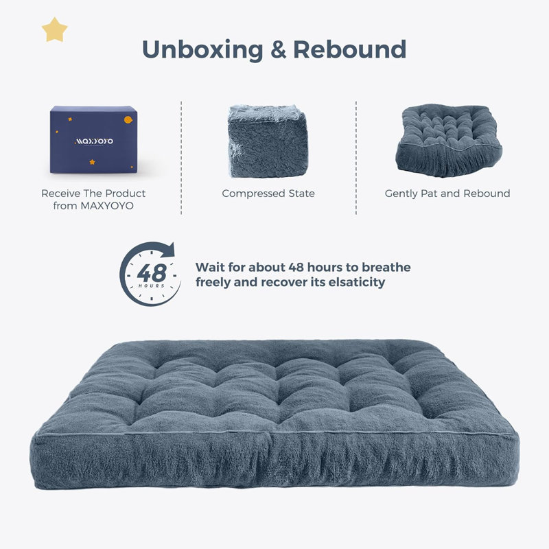 Latitude Run® 8" Futon Mattress Queen Size, Ultra Thick Boucle Futons ...