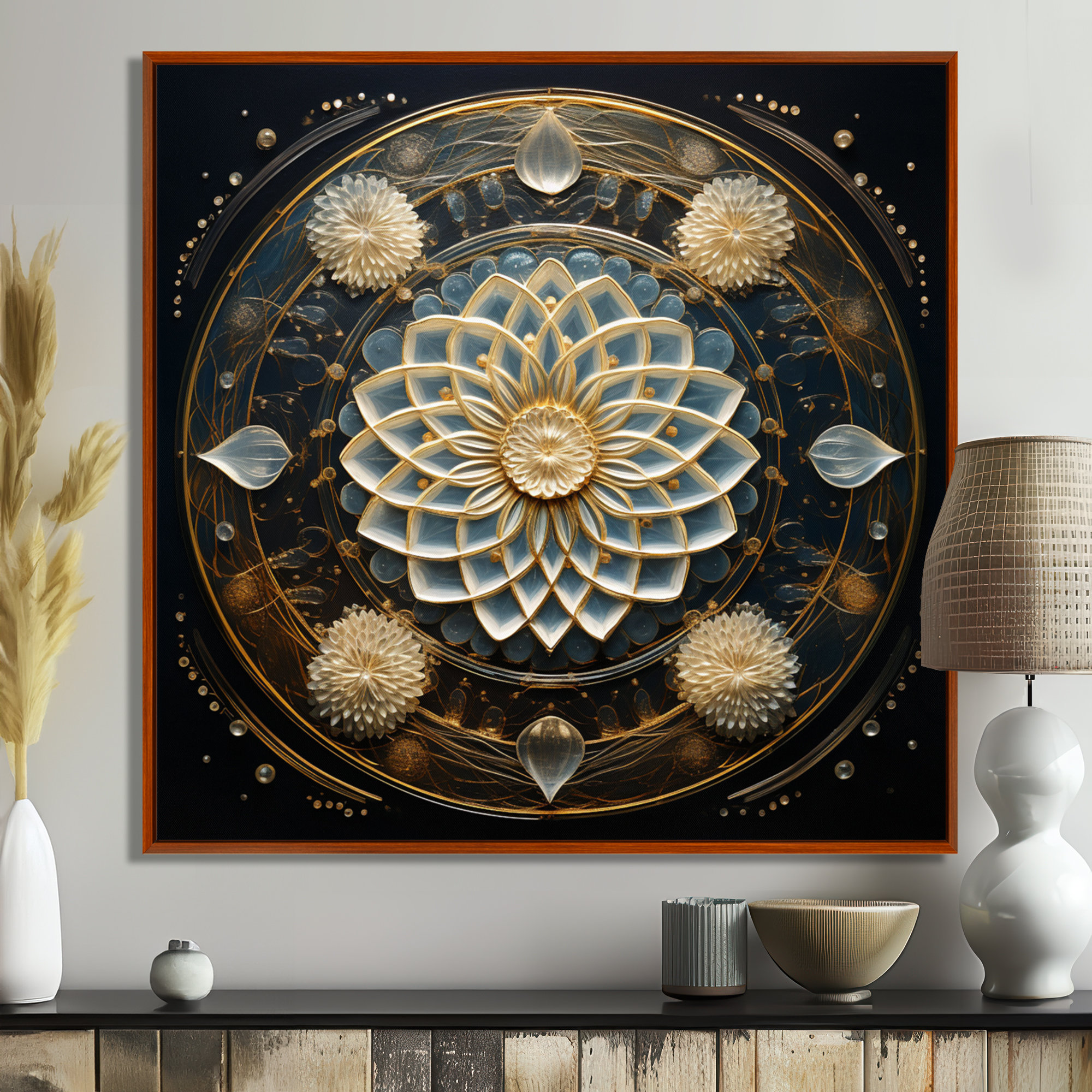 Dakota Fields Cosmic Flower Of Life - Boho Mandala Wall Art | Wayfair